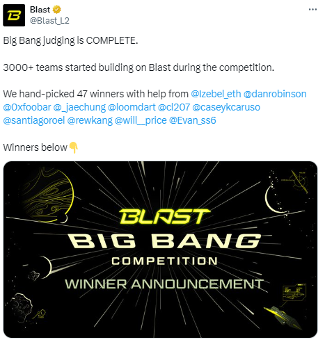 Blast Announce Winners of Big Bang Competition! 47 New Projects Set to ...