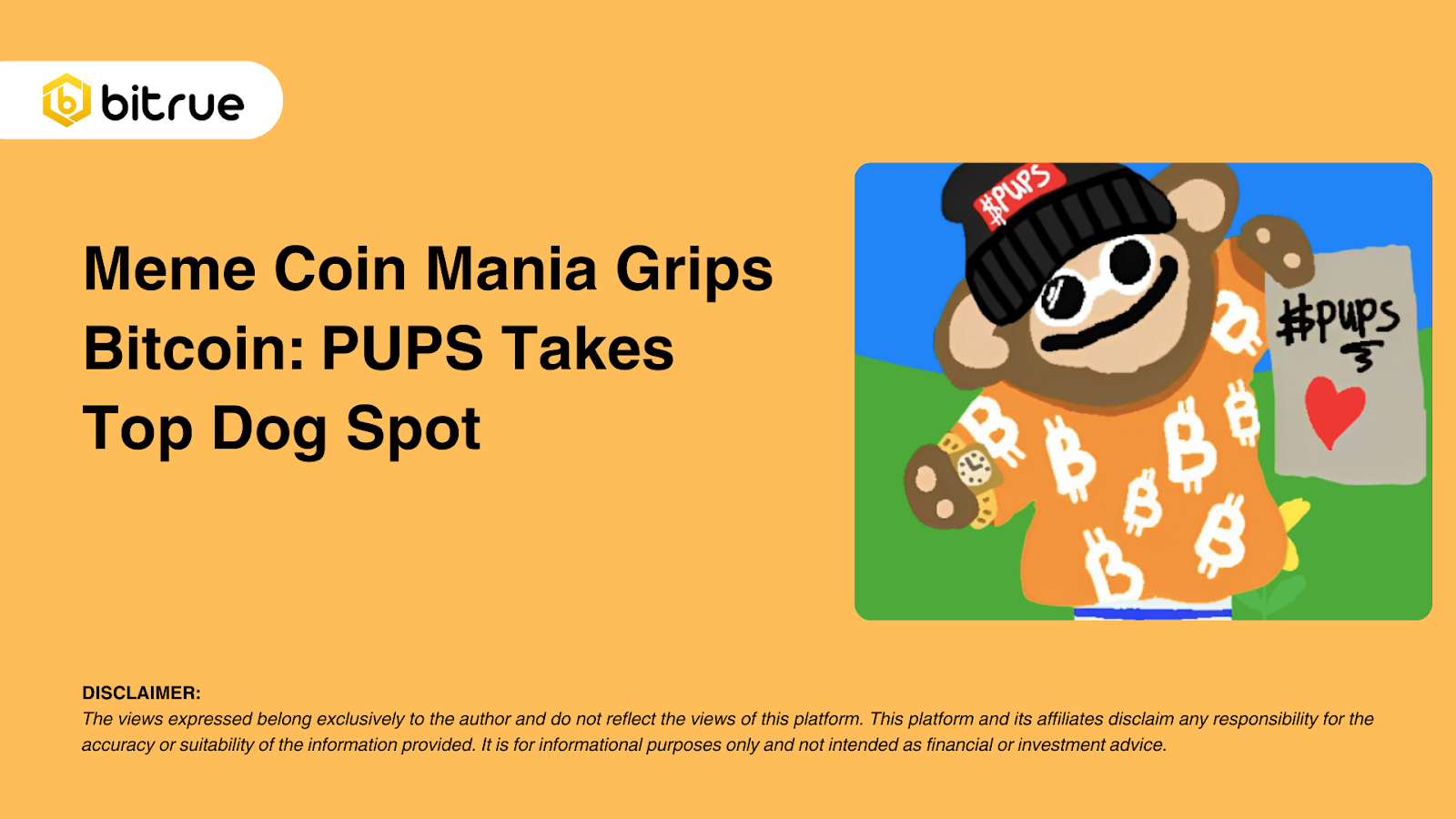 Meme Coin Manie Grijpt Bitcoin: PUPS Pakt de Toppositie – Bitrue FAQ