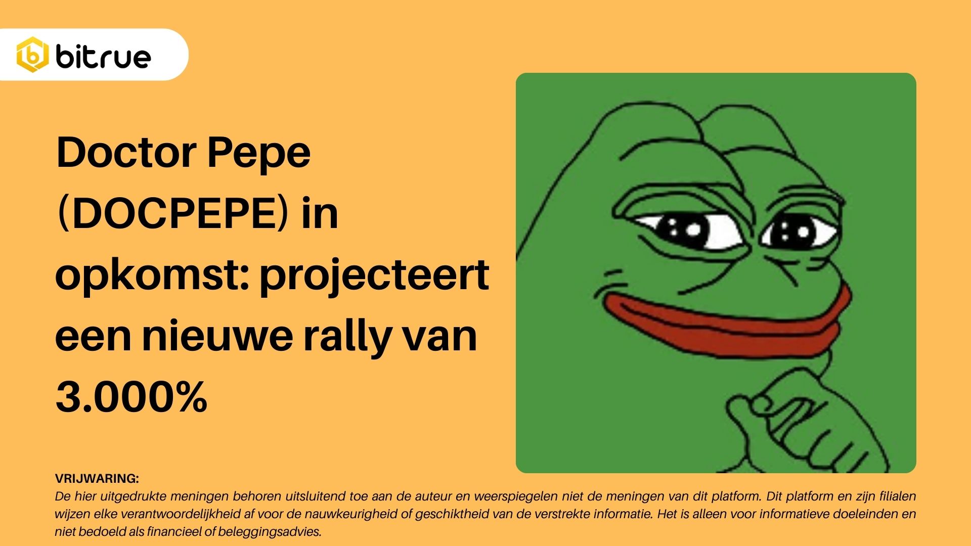 Doctor Pepe (DOCPEPE) in opkomst: projecteert een nieuwe rally van 3. ...