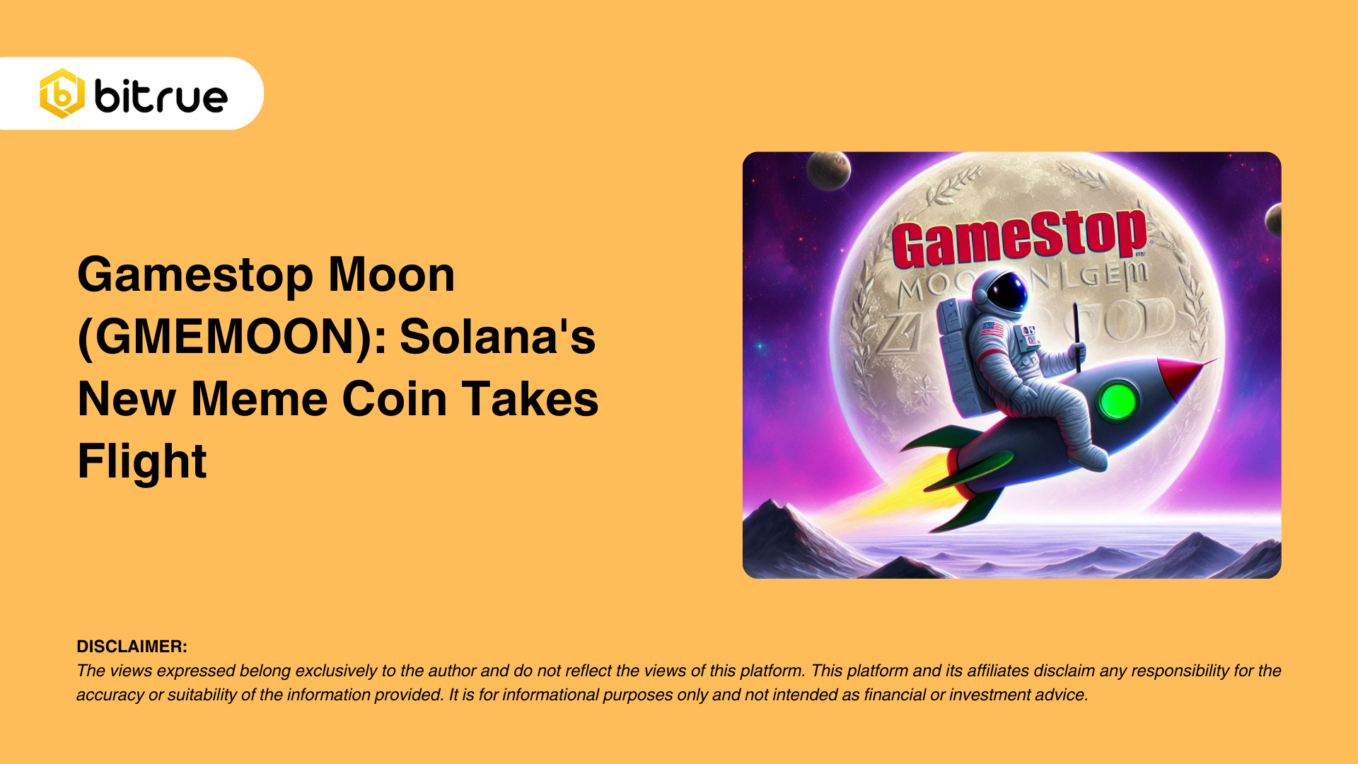 Gamestop Moon (GMEMOON): Solana's New Meme Coin Takes Flight – Bitrue FAQ