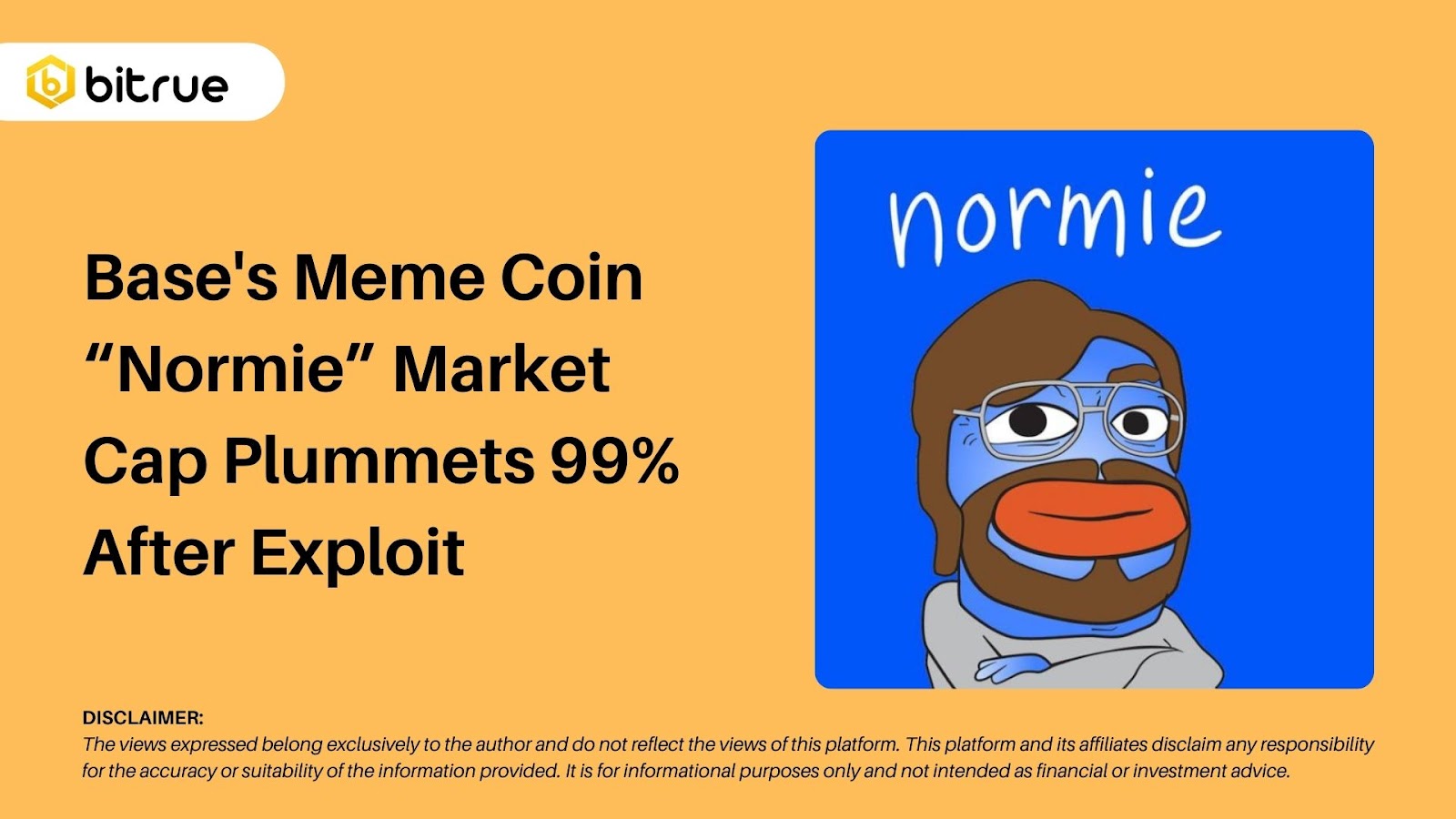 Base의 밈 코인 "Normie" 시가총액, 악용 후 99% 급락 – Bitrue FAQ