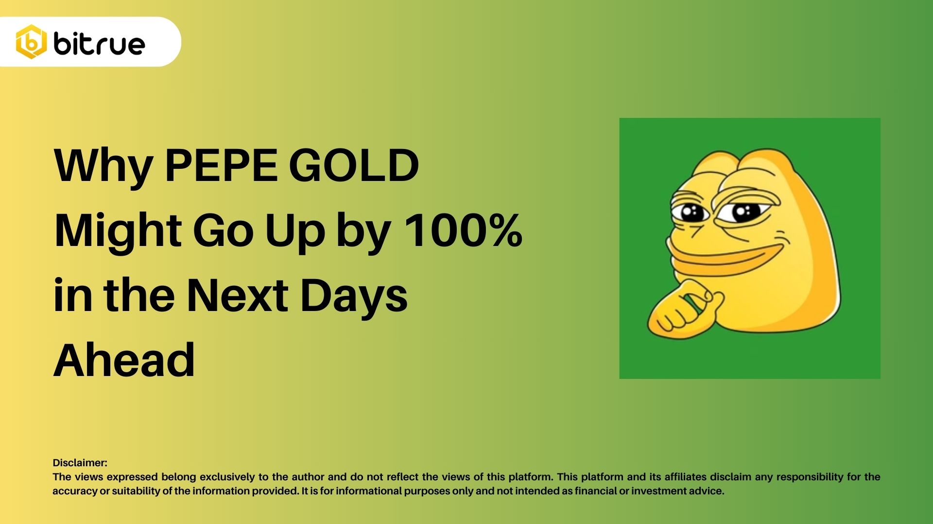 왜 PEPE GOLD는 향후 며칠 동안 100% 상승할 수 있을까요? – Bitrue FAQ