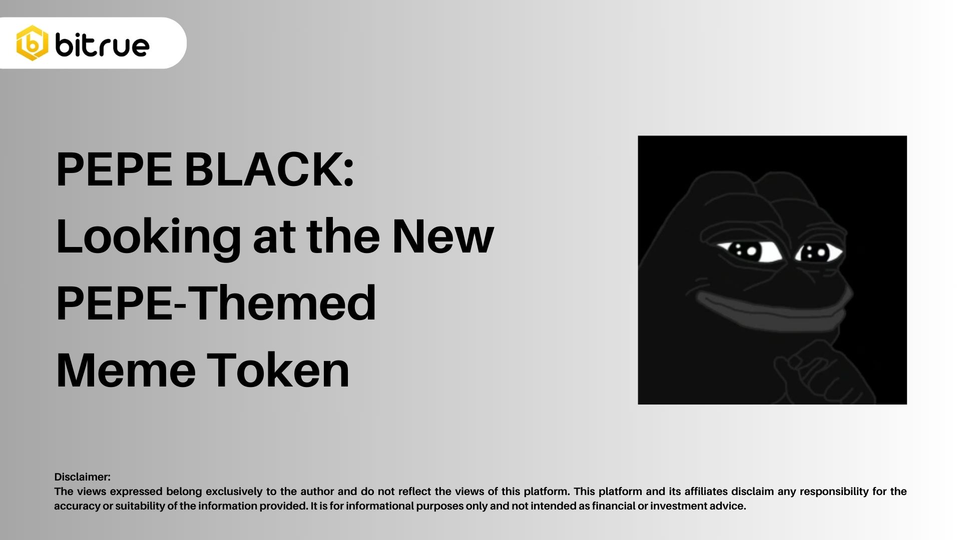 PEPE BLACK: Een Blik op de Nieuwe PEPE-Thema Meme Token – Bitrue FAQ