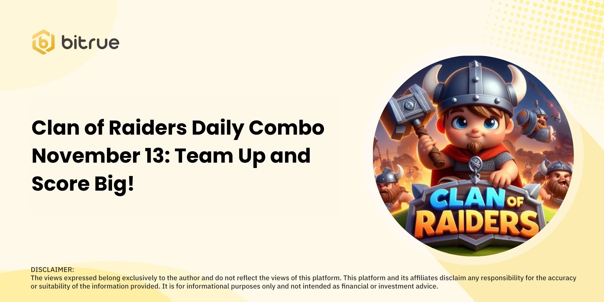 Clan of Raiders Daily Combo November 13: Team Up and Score Big ...