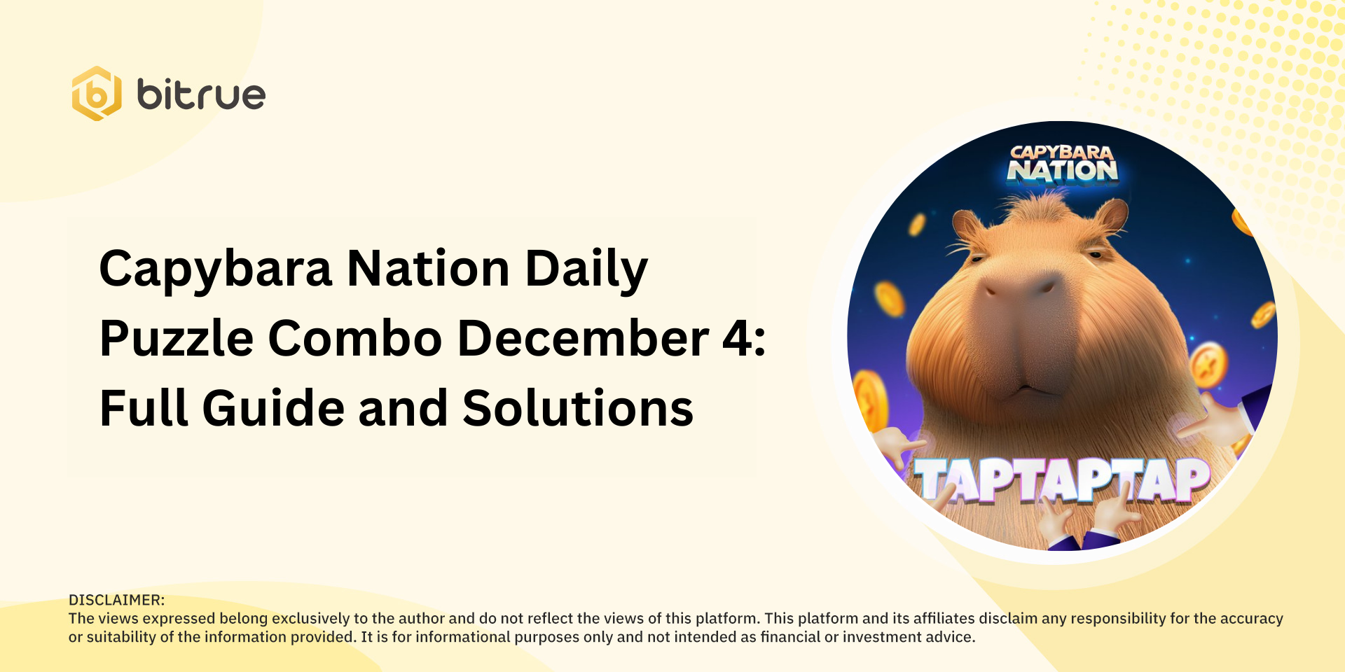 Capybara Nation Daily Puzzle Combo December 4: Full Guide and Solutions ...
