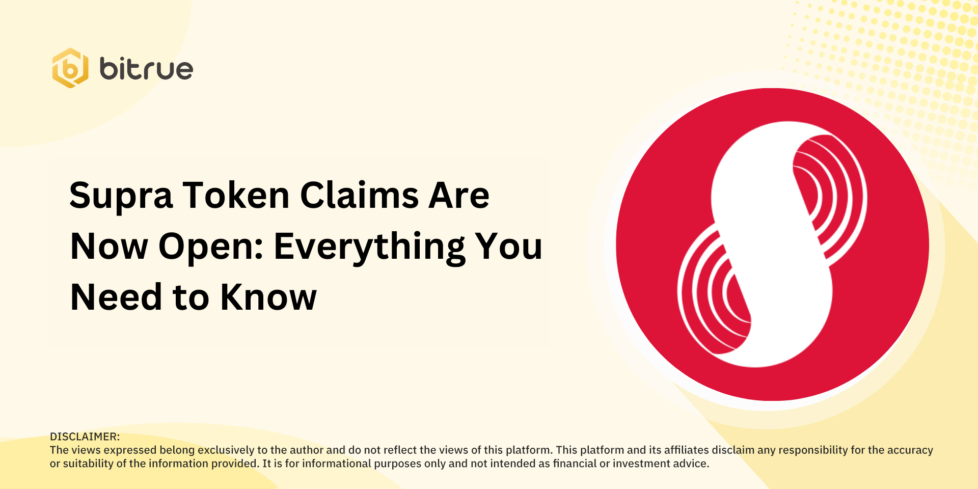 Supra Token Claims Are Now Open: Everything You Need to Know – Bitrue FAQ