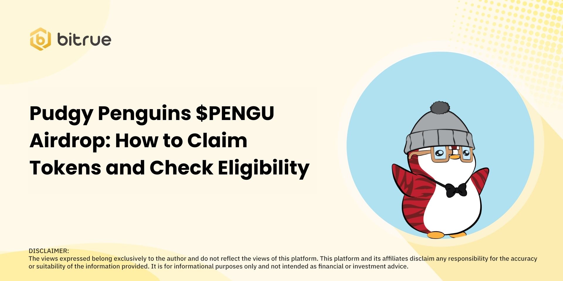 Pudgy Penguins $PENGU Airdrop: How to Claim Tokens and Check Eligibility – Bitrue FAQ