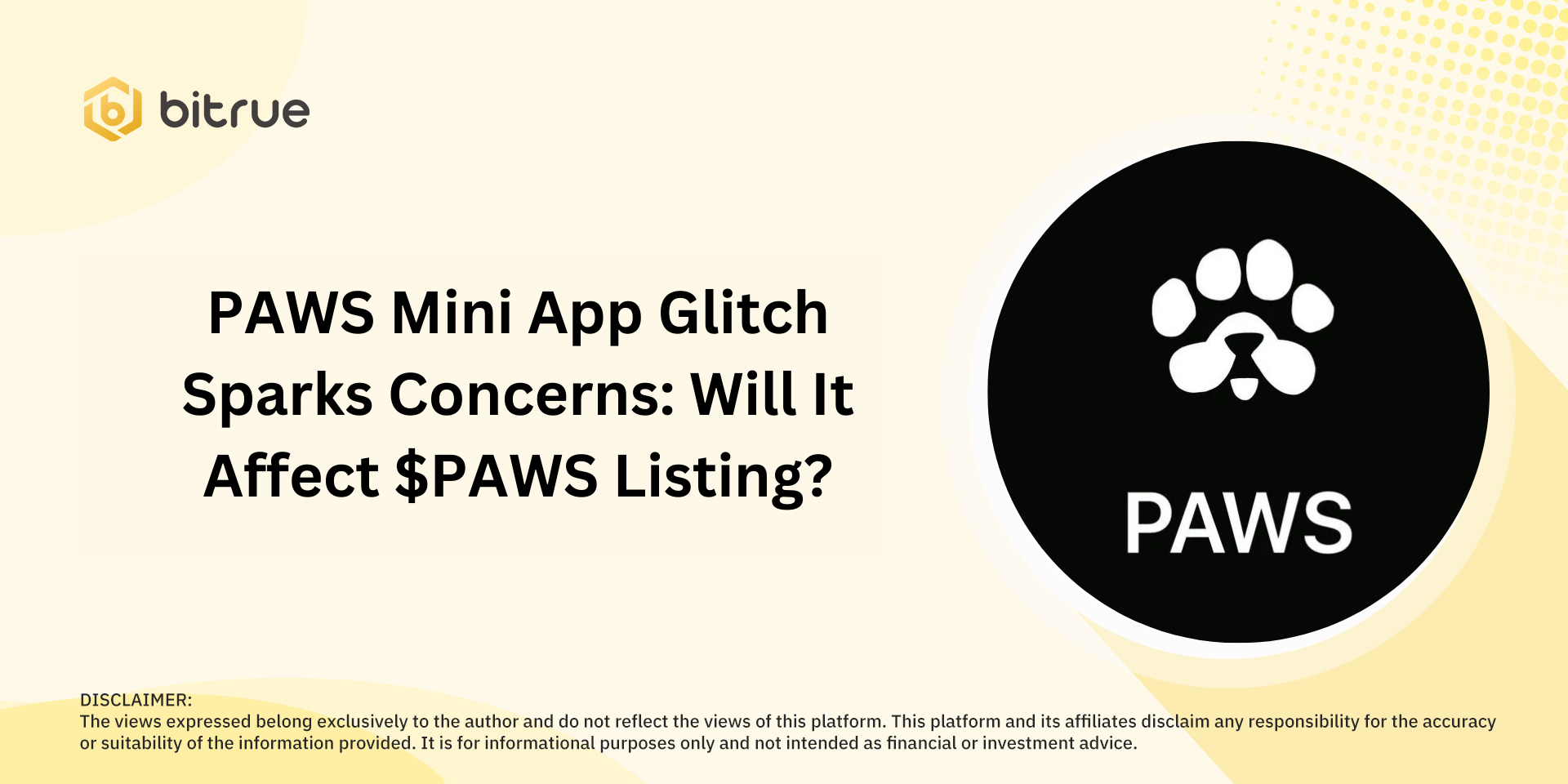PAWS Mini Uygulamasındaki Hata Endişelere Yol Açıyor: $PAWS ...