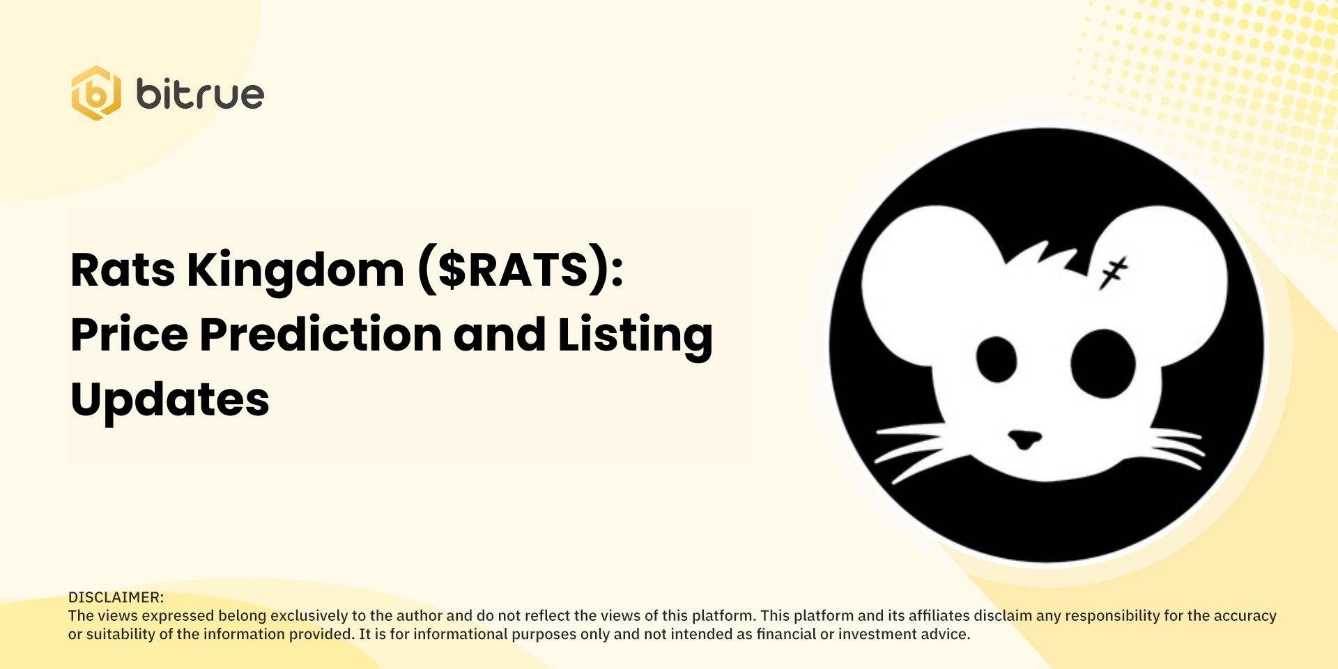 Rats Kingdom ($RATS): Price Prediction and Listing Updates – Bitrue FAQ