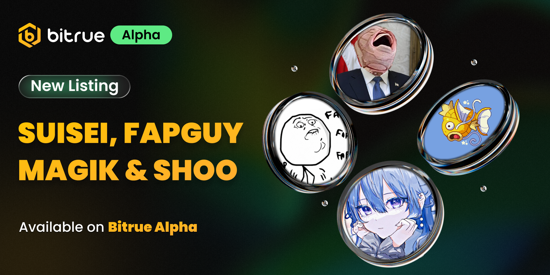 🚀 New Listing on Bitrue Alpha: SUISEI, FAPGUY, MAGIK, & SHOO – Bitrue FAQ